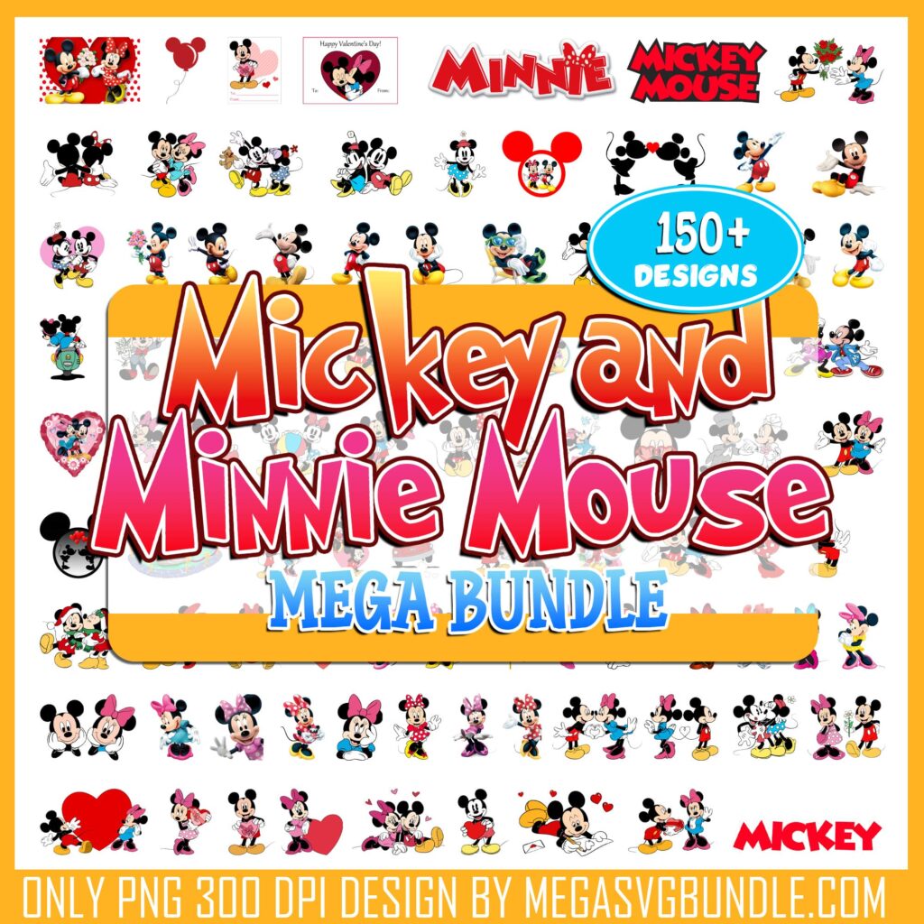 Mickey and Minnie PNG Mega Bundle, Disney Mickey PNG, Mickey Mouse PNG ...
