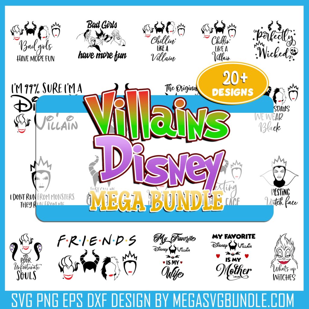 Villain Disney Quotes SVG Mega Bundle, Villain Quotes SVG, Disney ...