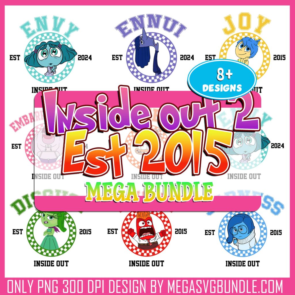 Inside Out 2 Disney PNG Mega Bundle, Disney Feelings PNG, Inside Out 2 ...