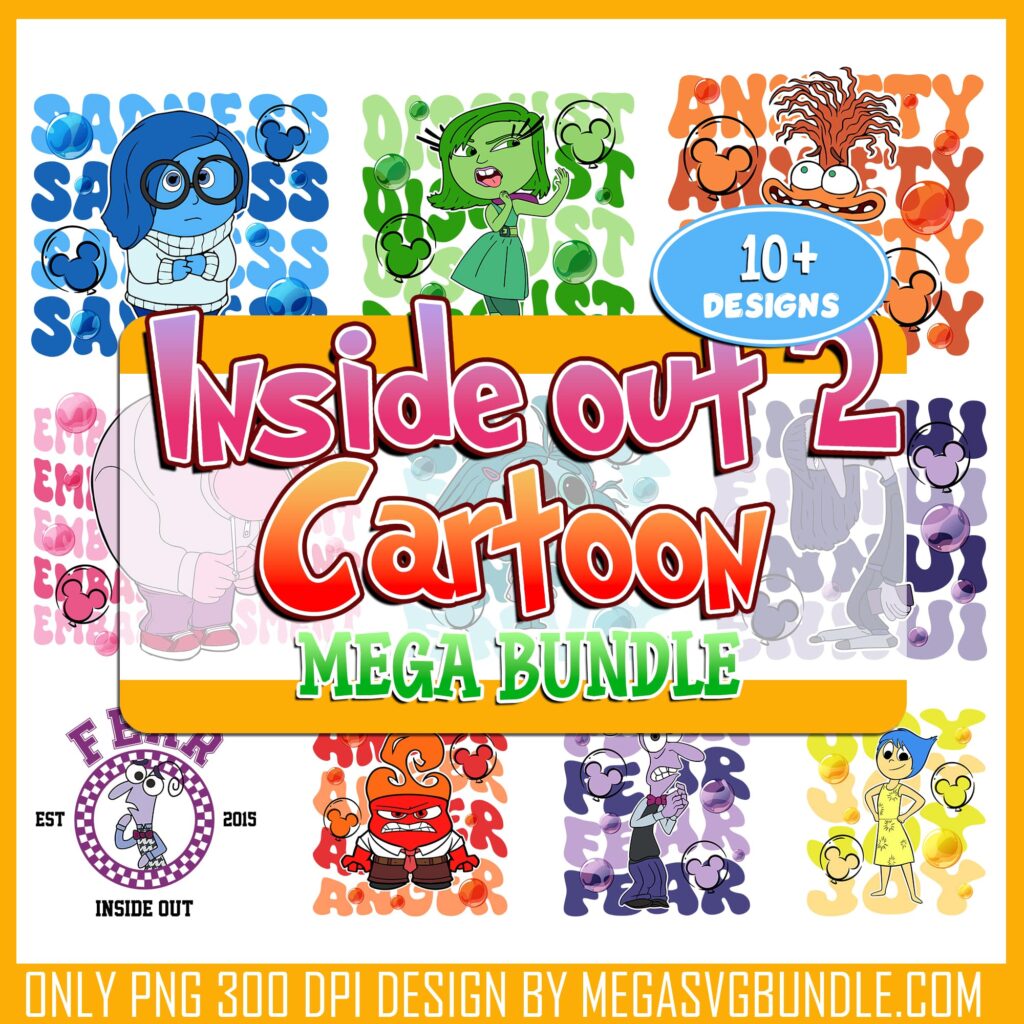 Feelings Inside Out 2 PNG Mega Bundle, Inside Out 2 PNG, Disney ...