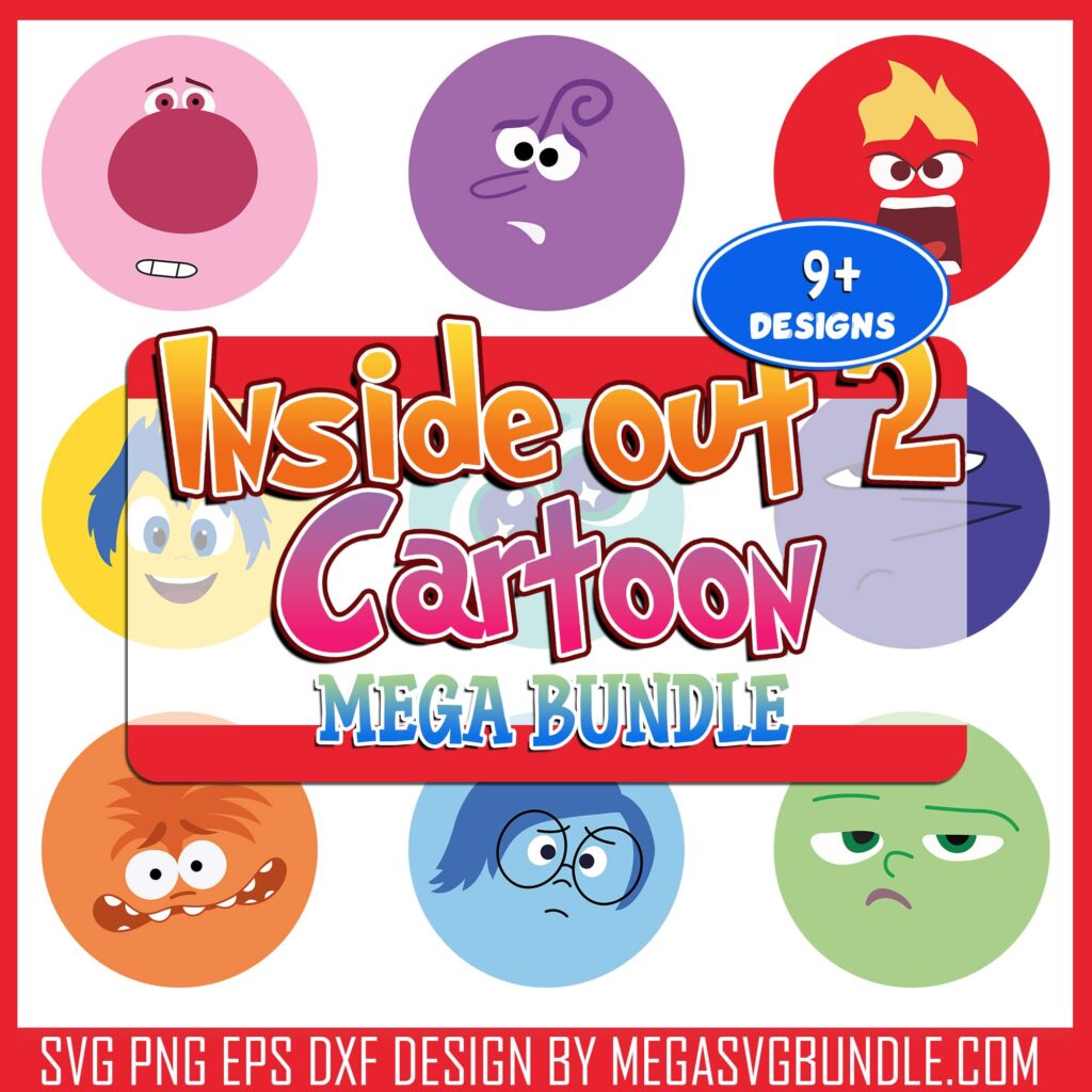 Circle Inside Out 2 SVG Mega Bundle, Disney Feelings SVG, Inside Out 2 ...