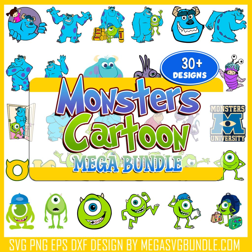 Disney Monster SVG Mega Bundle, Mike Sullivan SVG, Disney Monster SVG ...