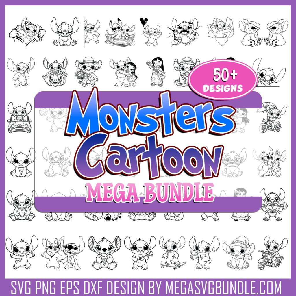 Stitch and Lilo SVG Mega Bundle, Stitch Silhouette SVG, Disney Stitch ...