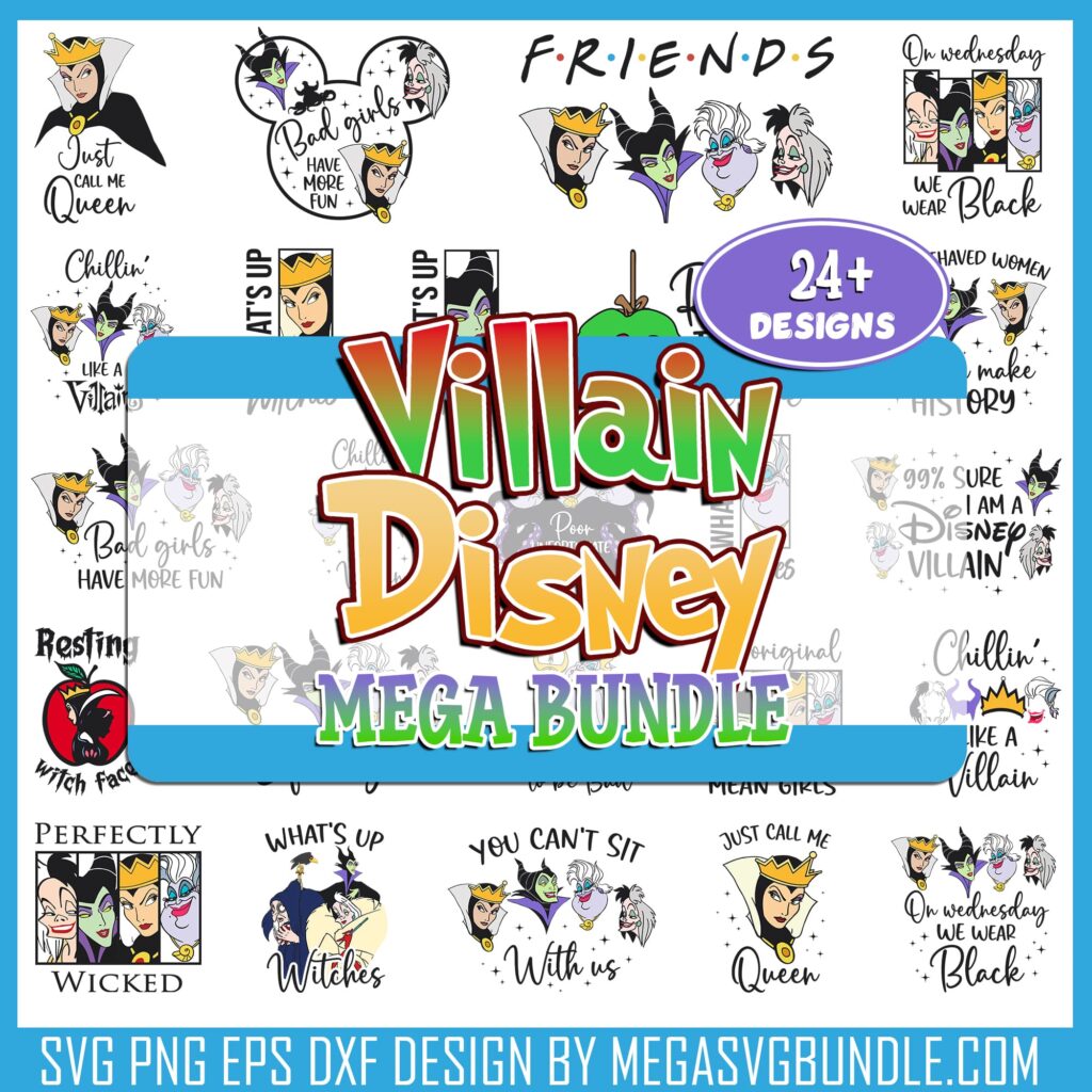 Quotes Disney Villains SVG Mega Bundle, Disney Friend SVG, Disney ...
