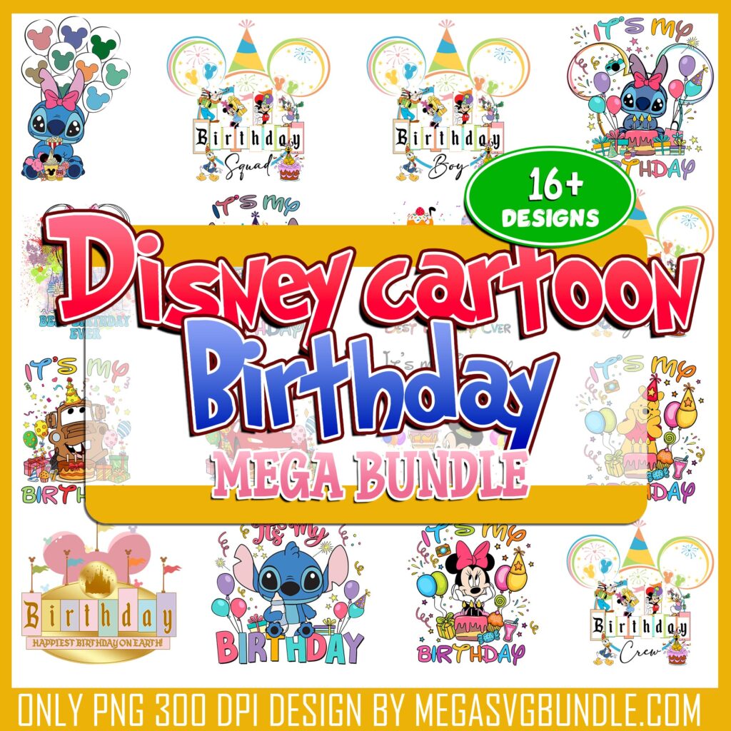 Disney Birthday PNG Mega Bundle, Disney Mickey PNG, Mickey Birthday PNG ...