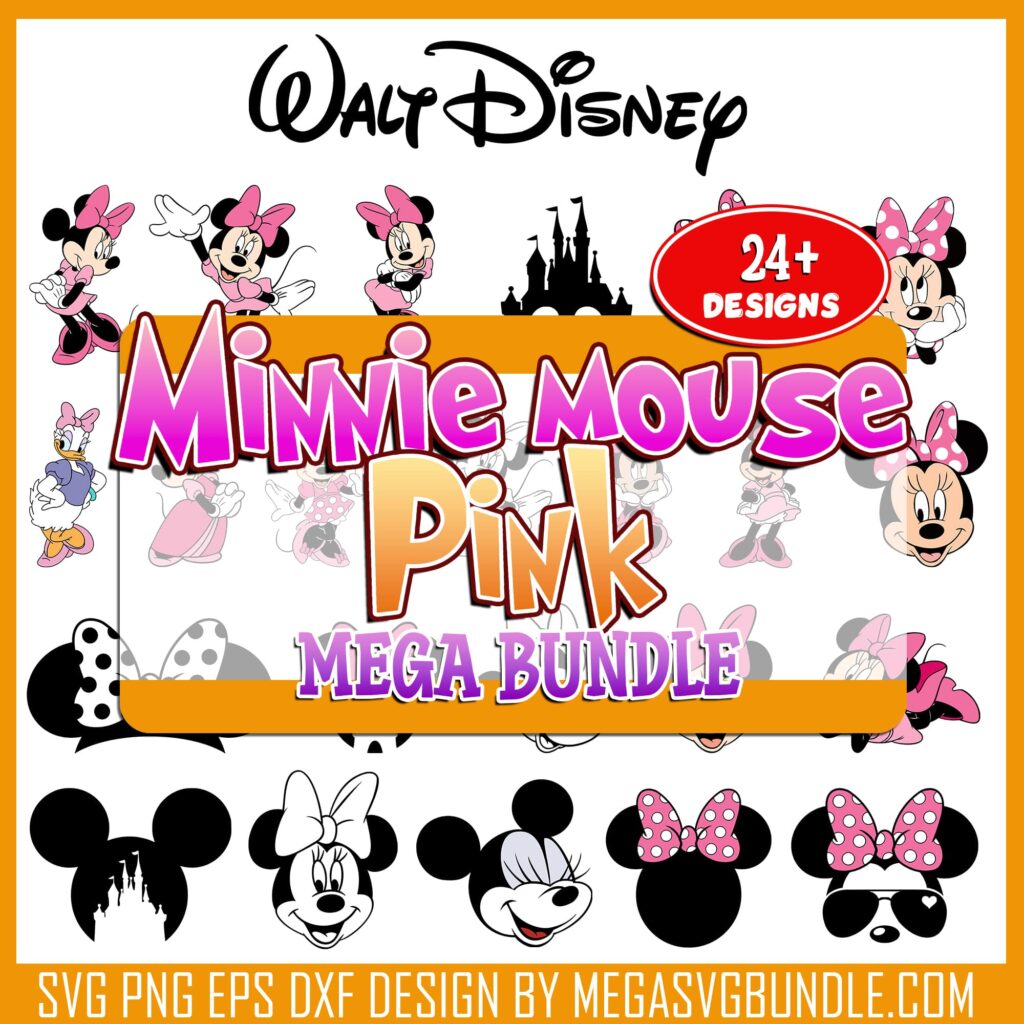 Disney minnie mouse svg mega bundle, pink minnie svg, minnie mouse svg ...