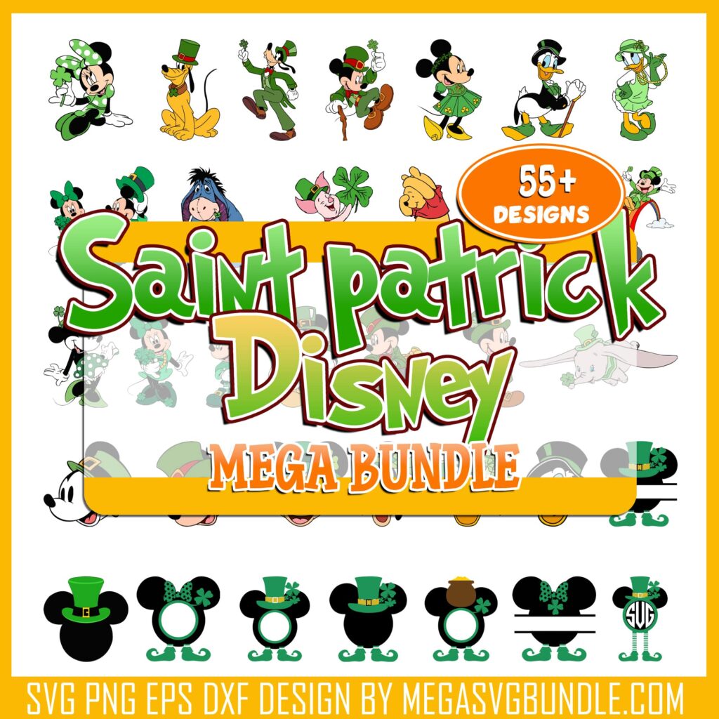Saint patrick disney svg mega bundle, disney patrick day svg, mickey ...