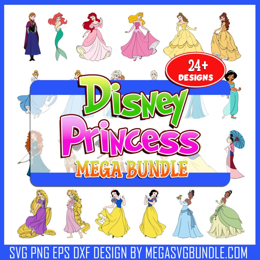 Princess in disney world svg mega bundle, disney princess svg, disney ...