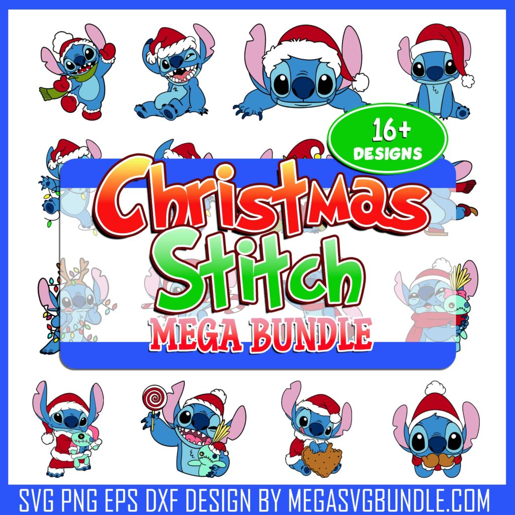 Stitch christmas svg mega bundle, disney stitch svg, disney christmas ...