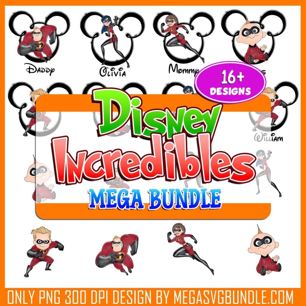 Disney incredible png mega bundle, incredible disney svg, disney mickey ...