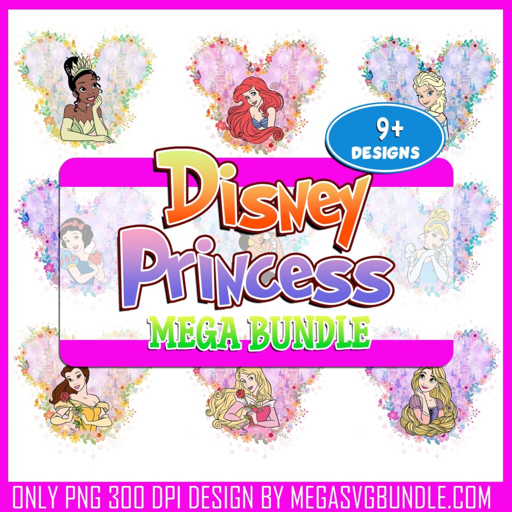 Mickey princess png mega bundle, mickey head png, disney princess png ...