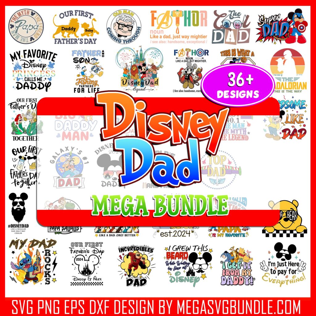 Disney mickey dad svg mega bundle, father day svg, disney dad svg ...