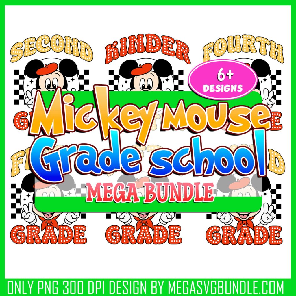 Mickey grade svg mega bundle, grade school svg, mickey mouse head svg ...