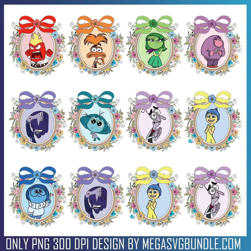 Emotions friend png bundle, inside out 2 png, inside out 2 characters ...