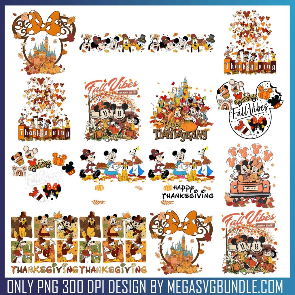 Mickey ThanksGiving png bundle, happy thanksgiving png, mickey mouse ...