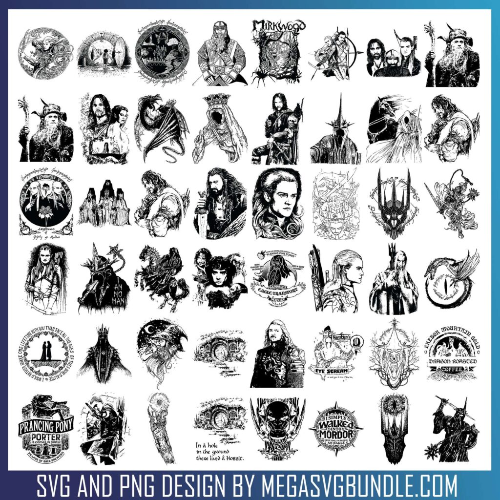 Big LOTR svg bundle, lord of the rings svg, lord of the rings books svg - Mega SVG Bundle - Huge ...
