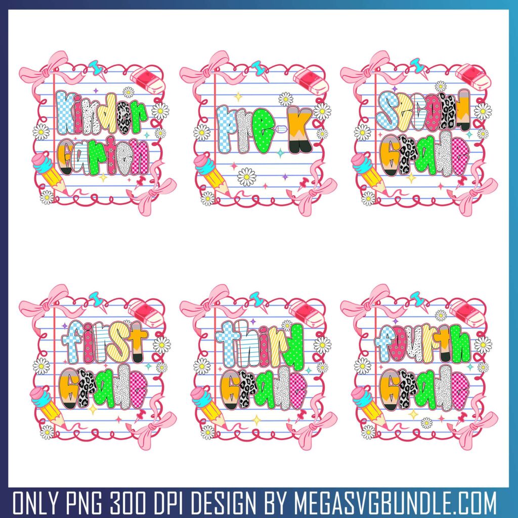 Grade school png bundle, shop back to school deals png,school spirits ...