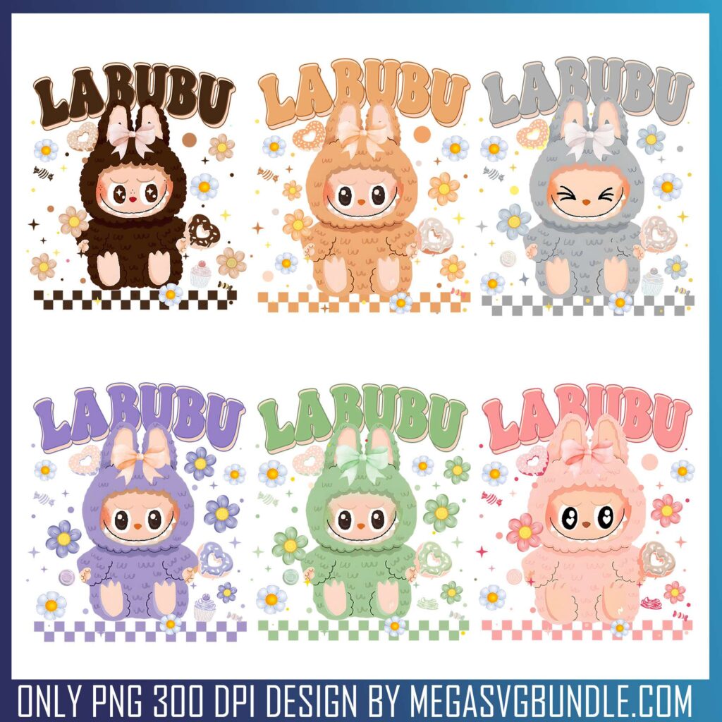 Labubu flower 2 png bundle, labubu original png, pop mart labubu png ...