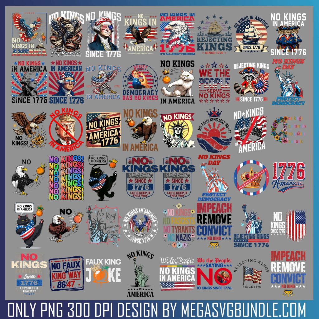 NO KINGS IN AMERICA png Bundle, no kings act png, no deposit kings png ...