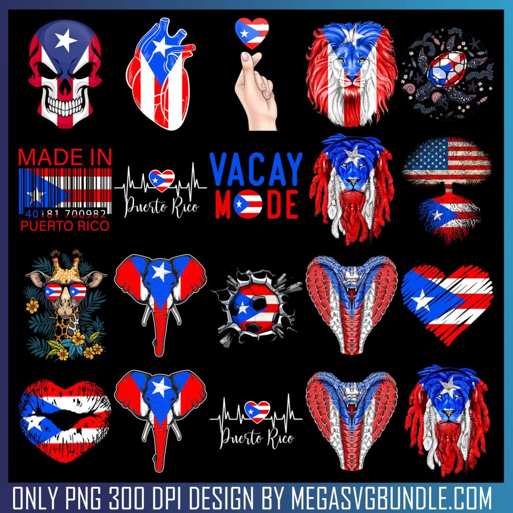 Puertorico png bundle, flights to puerto rico png, puerto rico flag png - Mega SVG Bundle - Huge ...
