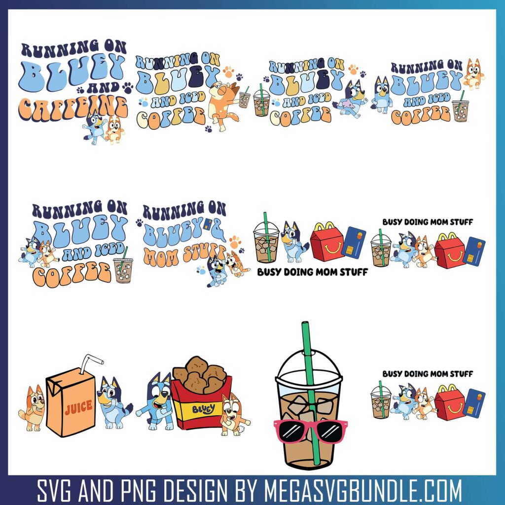 RUNNING ON BLUEY svg bundle, bluey svg, bluey toys svg - Mega SVG ...