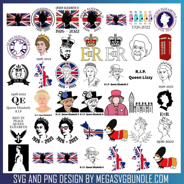Queen elizabeth svg bundle, queen elizabeth ii svg, queen elizabeth 2 ...