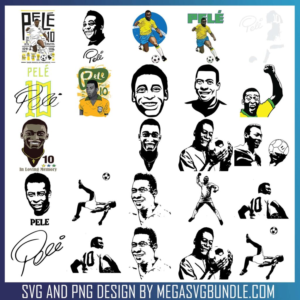 Pele svg bundle, brazil footballer pele svg, pele footballer svg - Mega ...