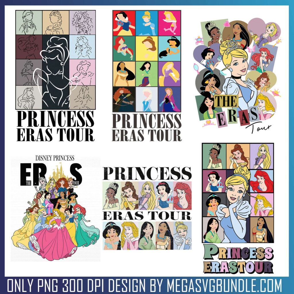 Disney Princess Eras Tour png bundle, eras tour dates png, disney world ...