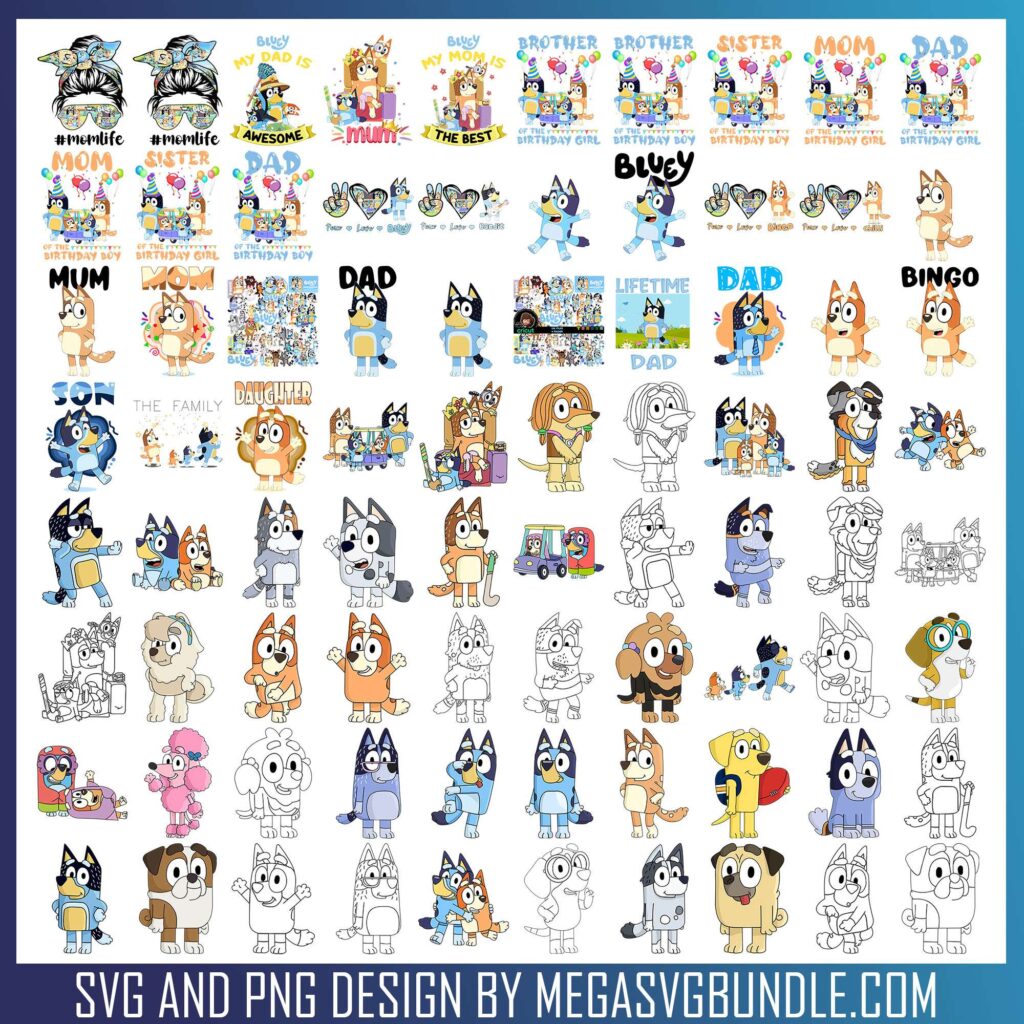 Bluey design collection svg bundle, bluey toys svg, bluey and bingo svg ...