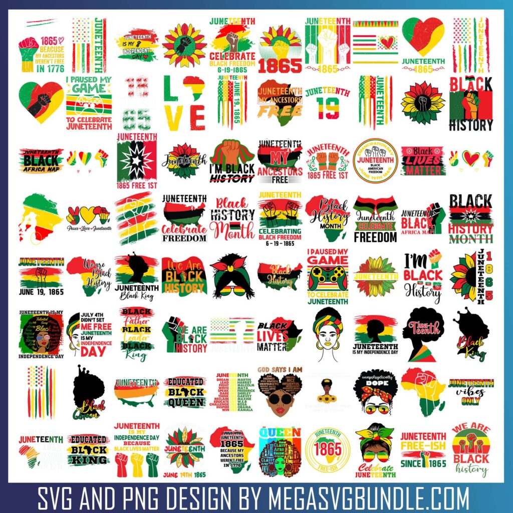 Juneteenth design svg bundle, juneteenth 2025 svg, juneteenth holiday ...