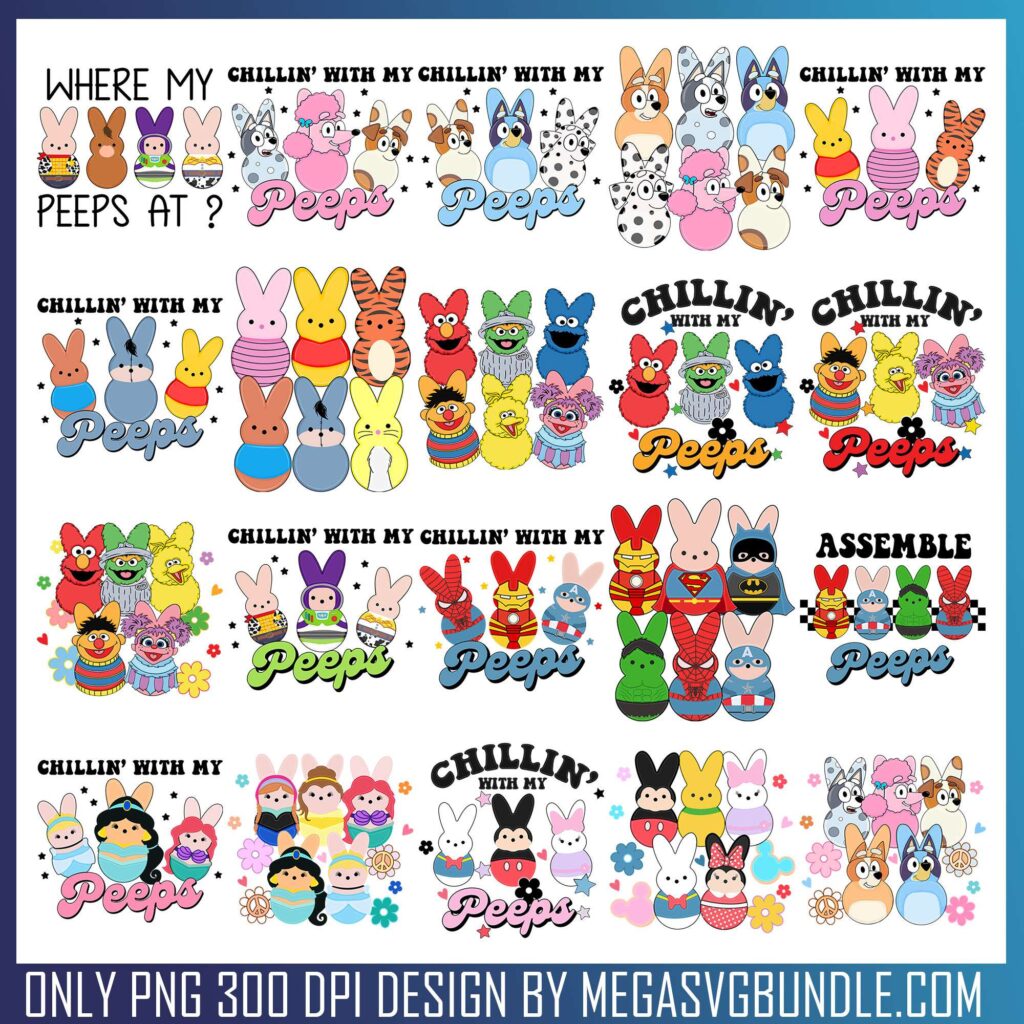 Easter Cartoon Png Bundle, easter 2025 png, easter sunday 2025 png ...