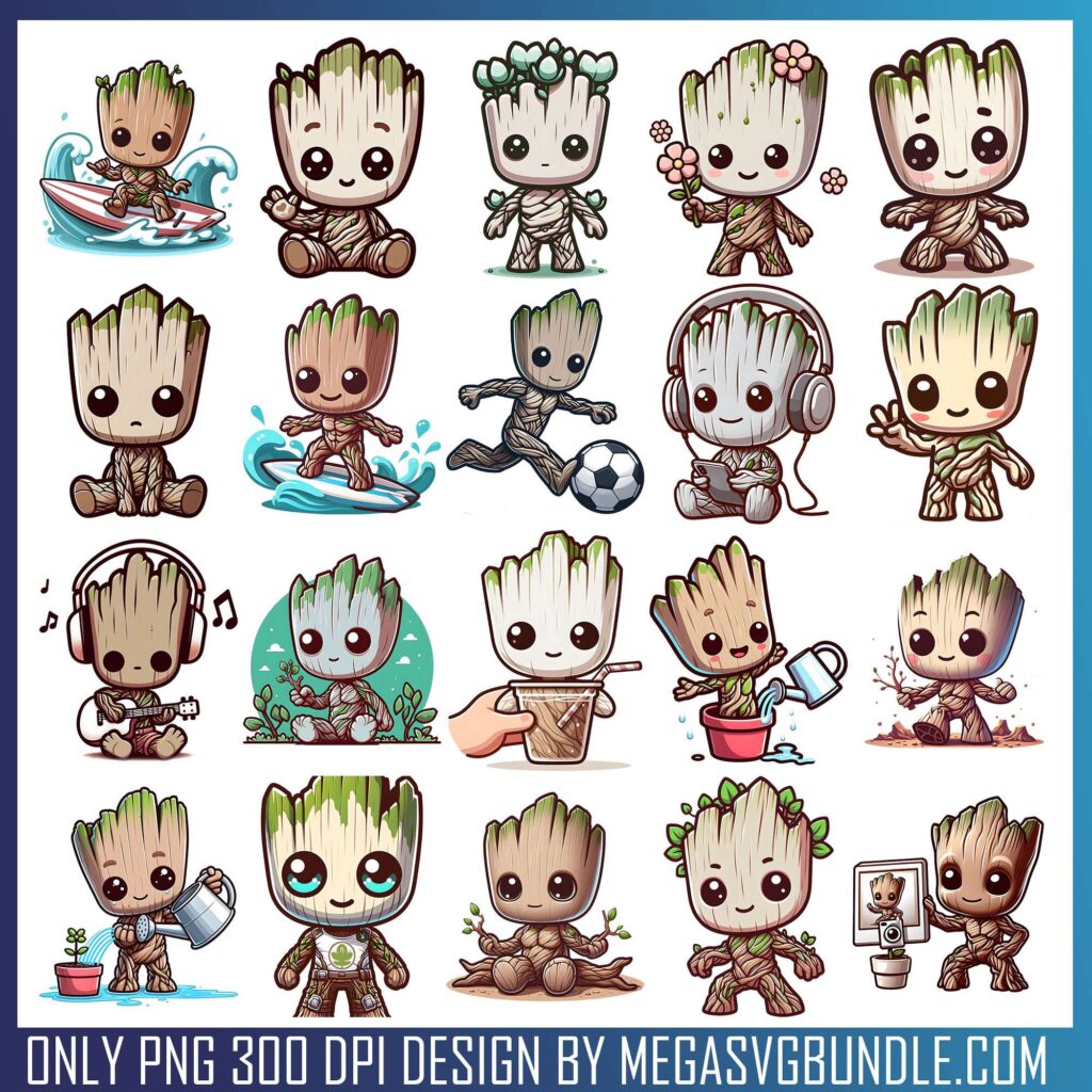 Baby Groot png bundle, i am groot png, galaxy guardians groot png ...