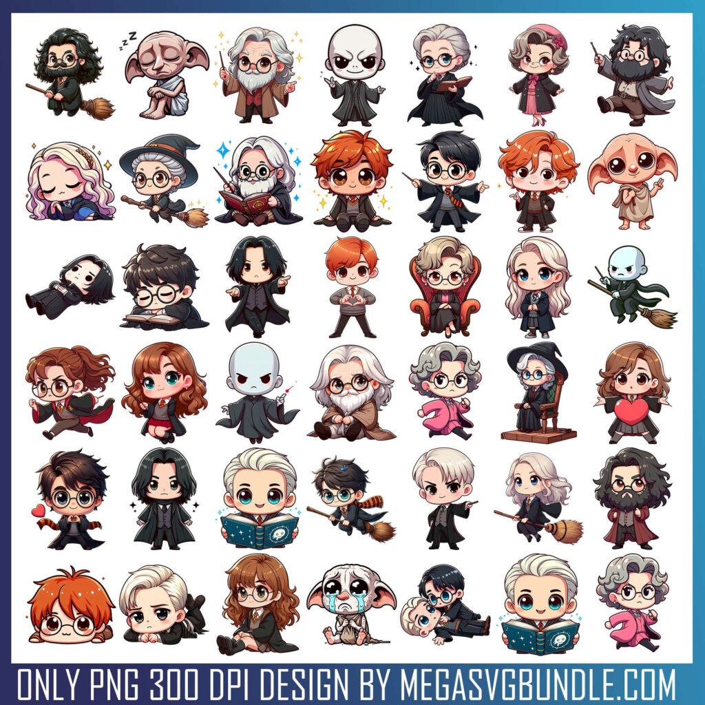 Chibi Harry Potter png bundle, harry potter png, harry potter movies ...