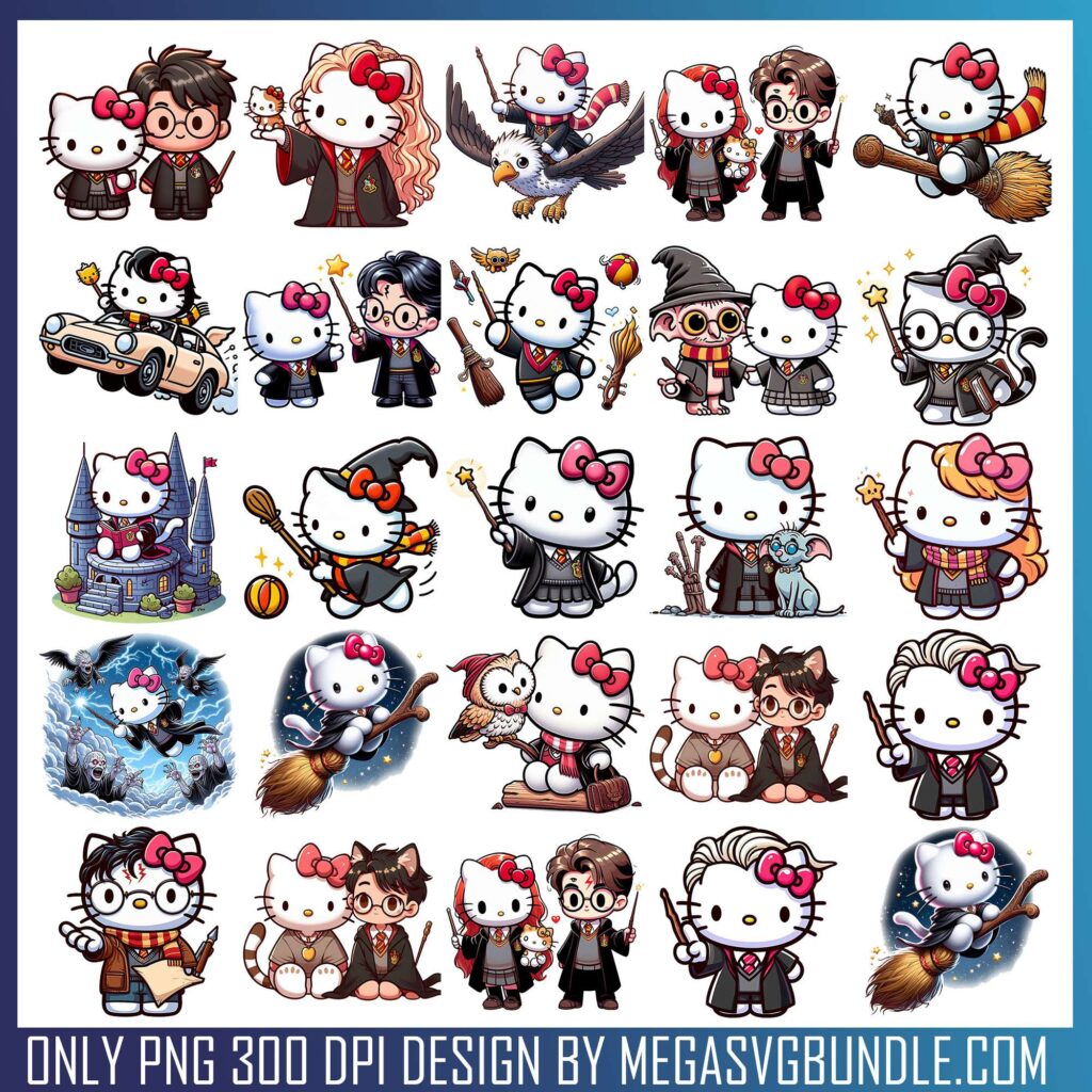 Kitty Harry Potter PNG Bundle, harry potter movies png, hello kitty png ...