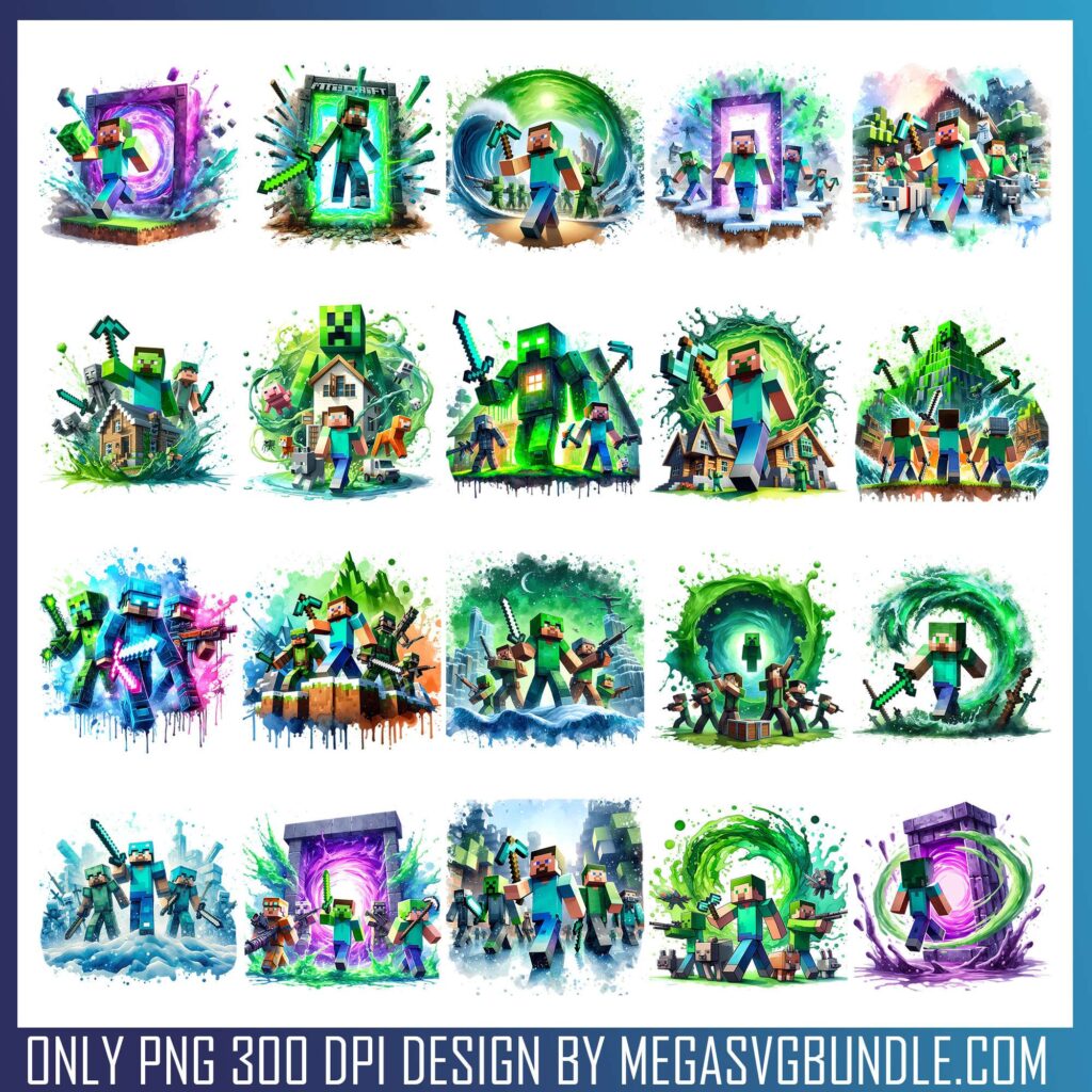 Minecraft design png bundle, a minecraft movie png, steve minecraft png ...