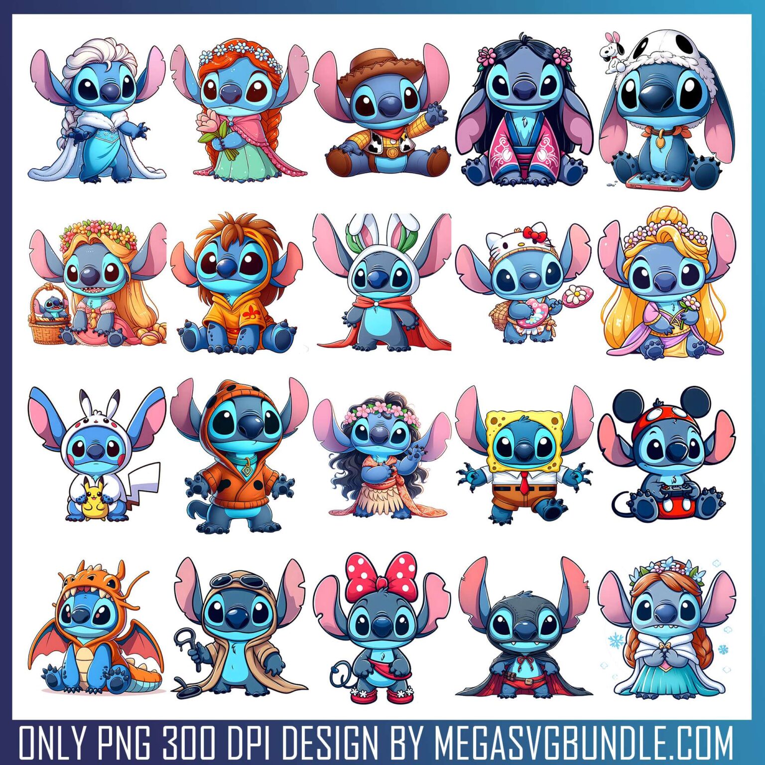 Stitch costume collection png bundle, lilo and stitch 2025 png, stitch ...