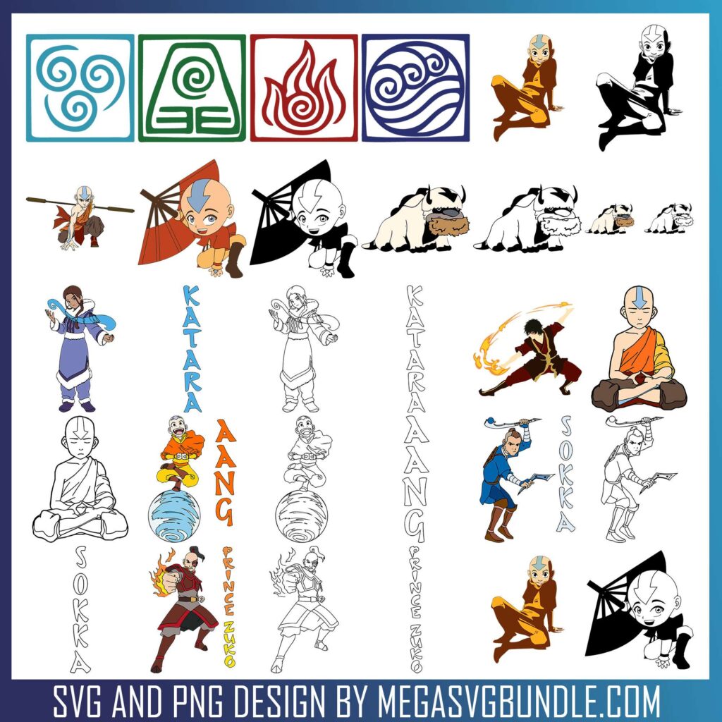 Anime Avatar Svg Bundle, avatar the last airbender svg, avatar world ...