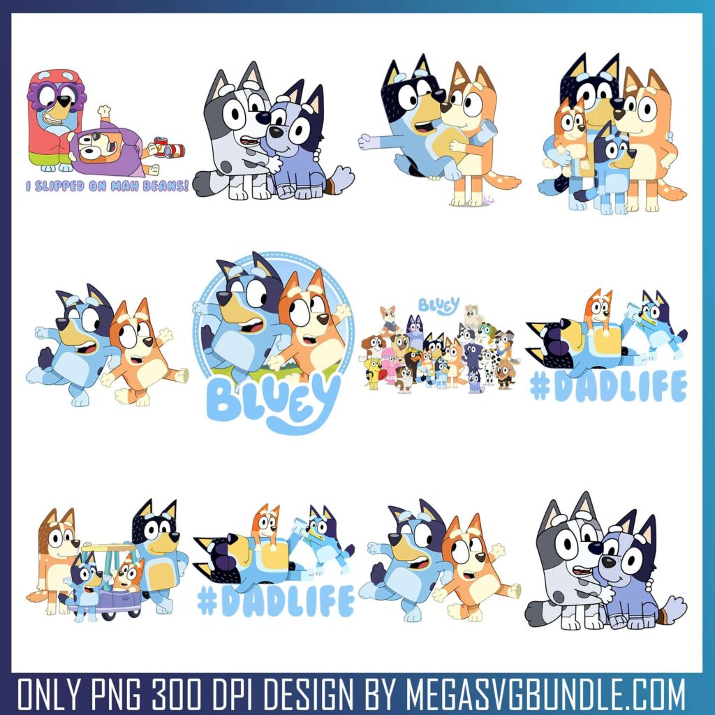 Bluey happy friends png bundle, bluey characters png, bluey cast png ...