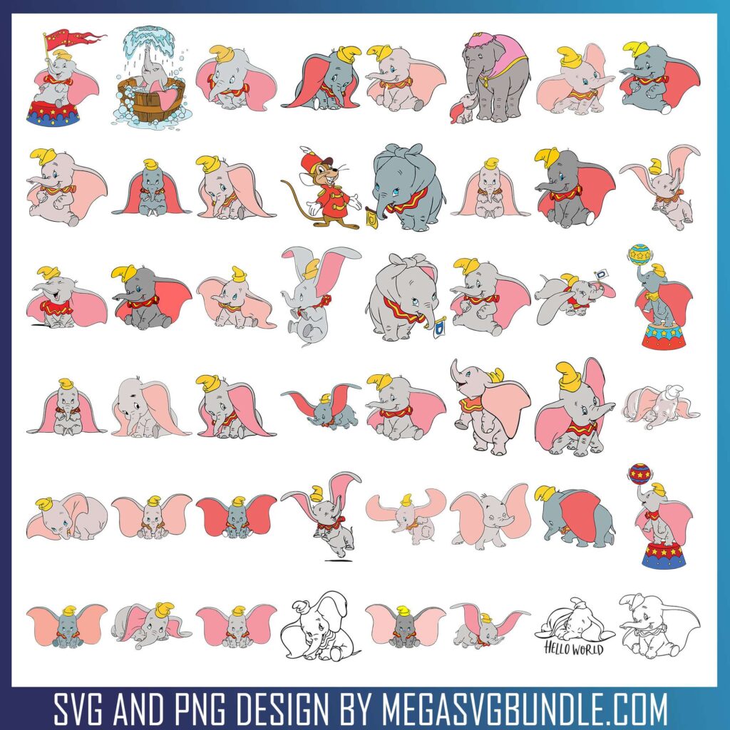 Dumbo disney Svg bundle, dumbo disney movie svg, dumbo ride disney ...
