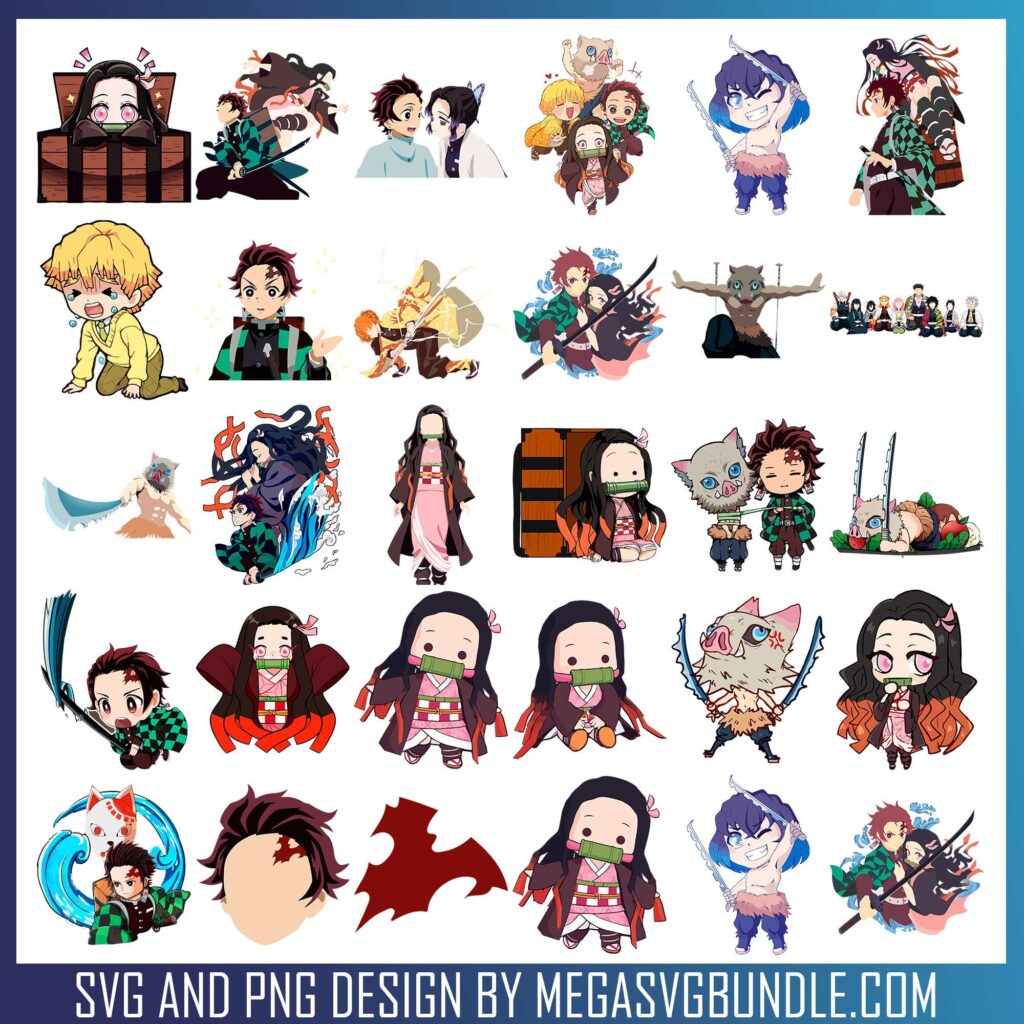 Kimetsu No Yaiba design svg bundle, demon slayer svg, demon slayer ...