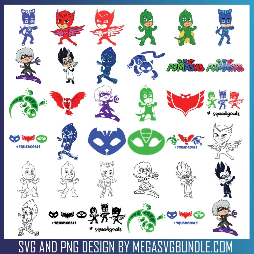 PJ Masks SVG Bundle, pj masks toys svg, pj masks characters svg - Mega ...
