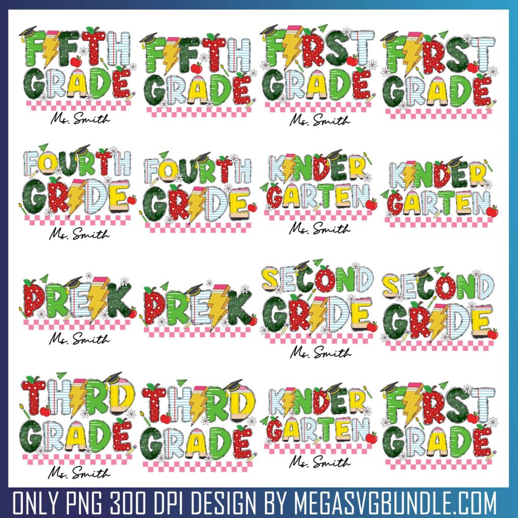 Back to School Grade PNG Bundle, welcome back to school png, grades png ...