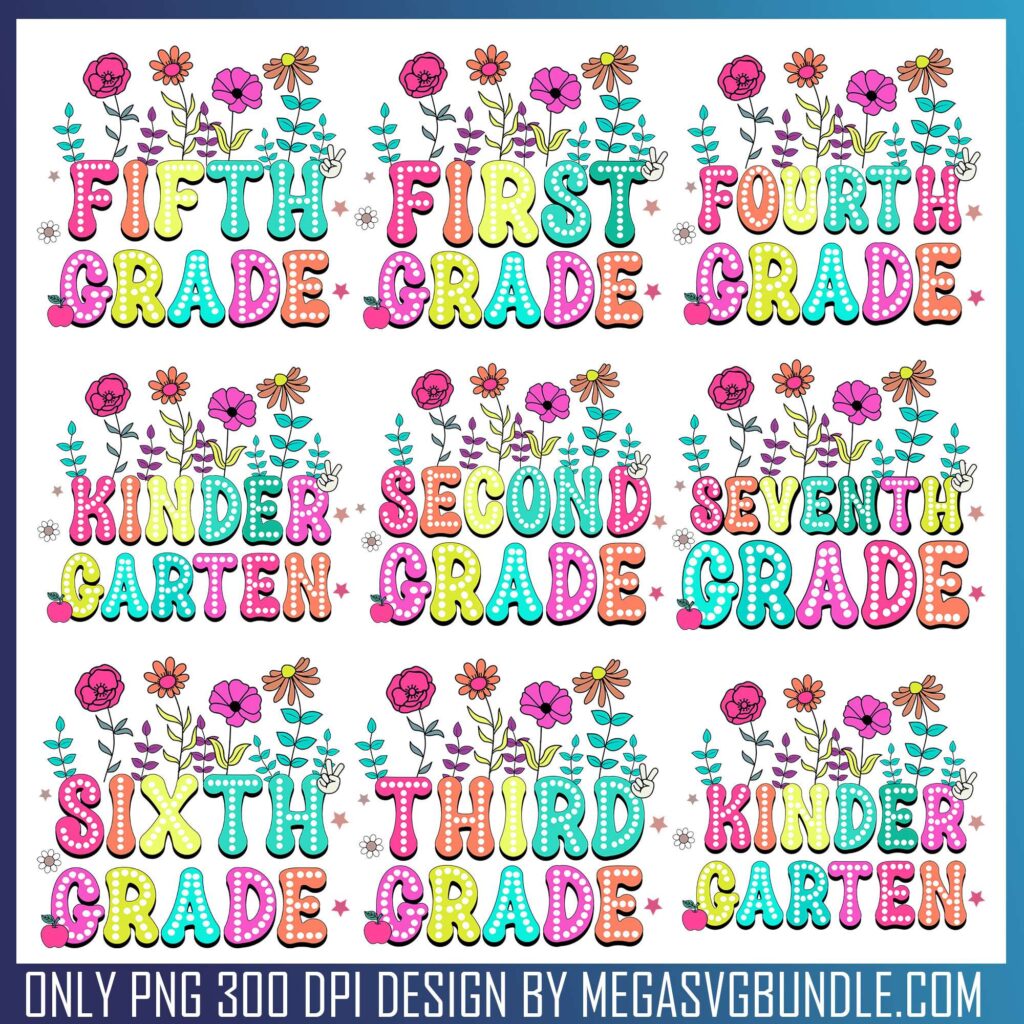 Back to School Grades PNG Bundle, back to school png, grade school png ...