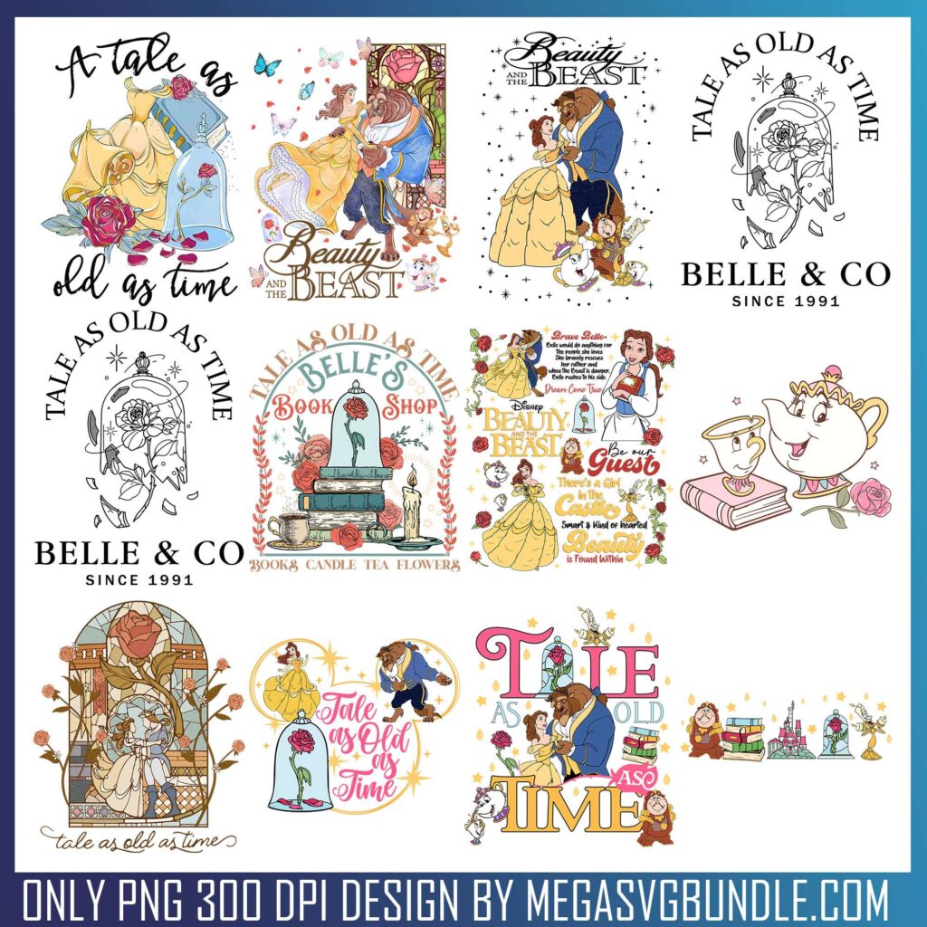 Beauty and the Beast PNG Bundle, beauty and the beast 1991 png, disney ...