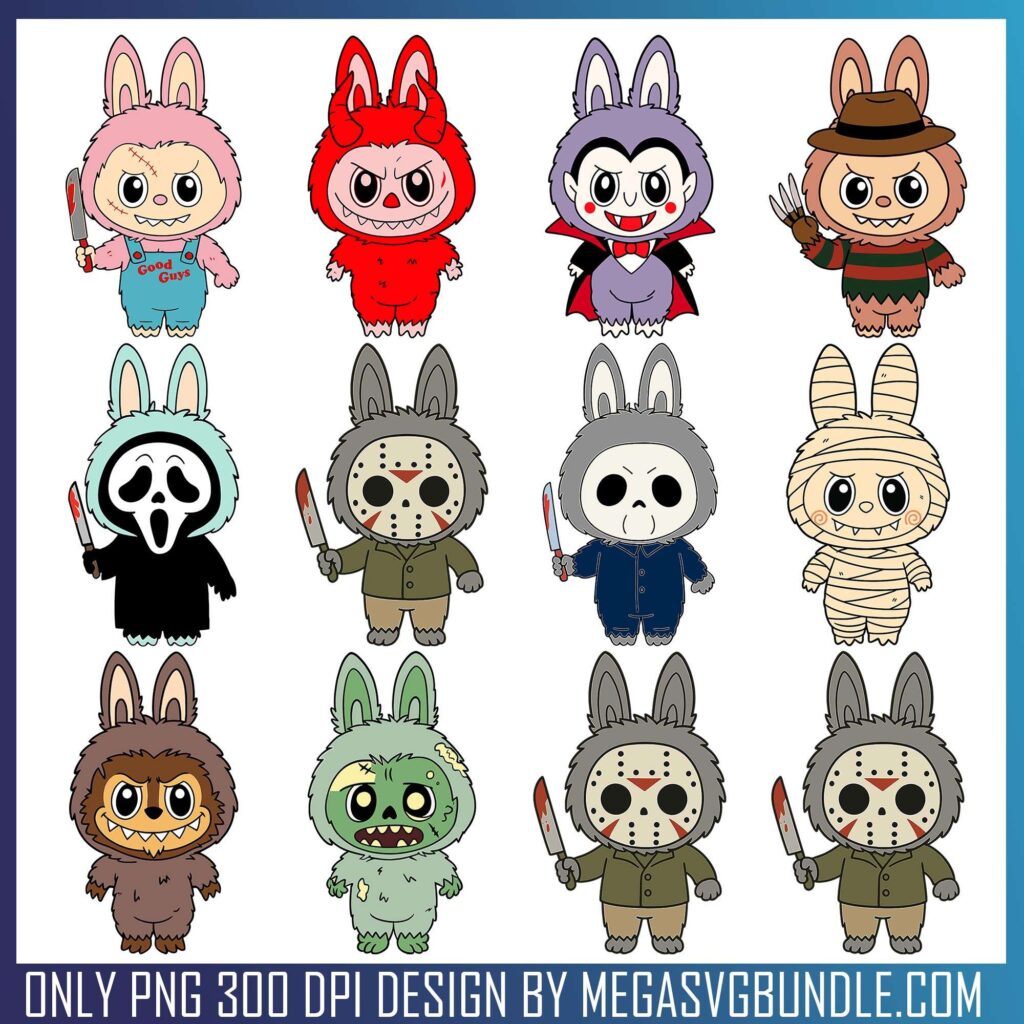 Labubu Horror design png bundle, labubu doll png, labubu png - Mega SVG ...