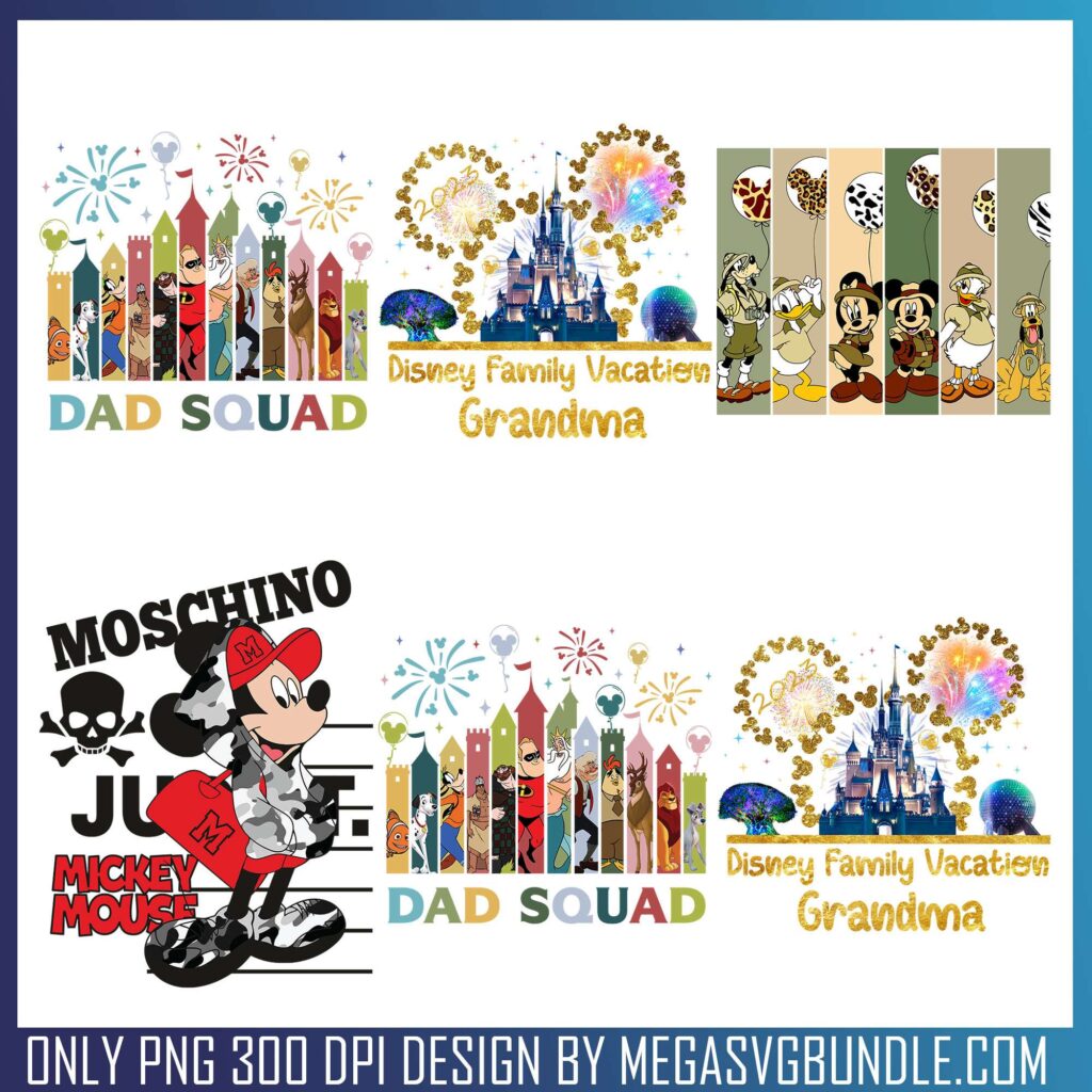 Dad squad disney png bundle, disney characters png, father's day png ...