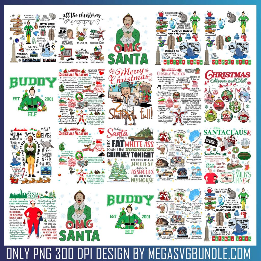 Christmas movie quotes png bundle, merry christmas png, regal cinemas ...