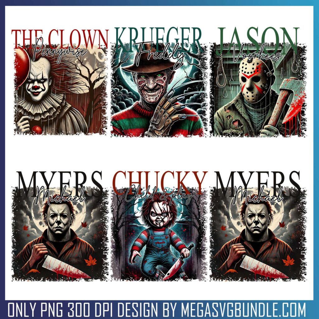 Creepy Horror Icon PNG Bundle, halloween png, horror movies png - Mega ...