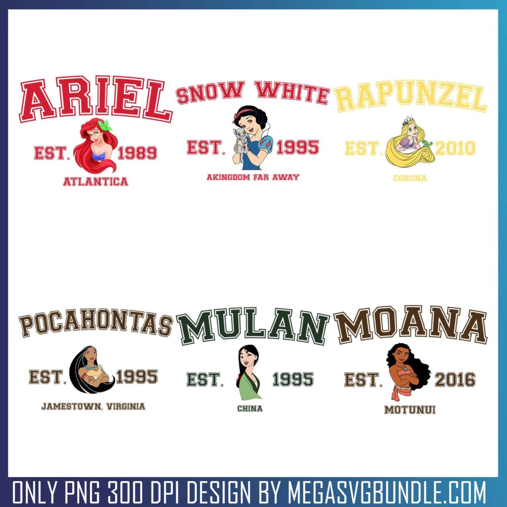 Disney Princess origins Png Bundle, disney characters png, disney plus ...