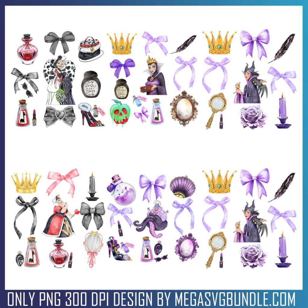 Disney Villains Things PNG Bundle, disney characters png, disney world ...